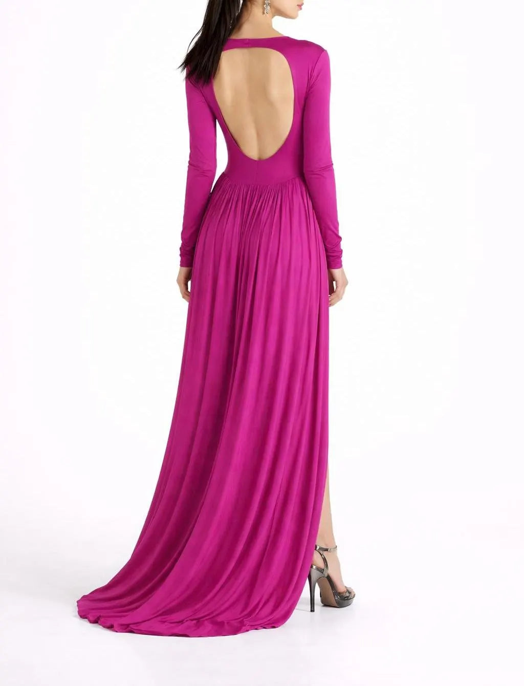 Zahara Front Peep Hole Open Back Side Split Maxi Dress – Dominique Ansari